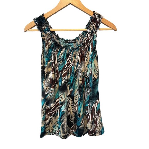 Carol Rose | Tops | Carol Rose Size Medium Womens Teal Blue Brown ...